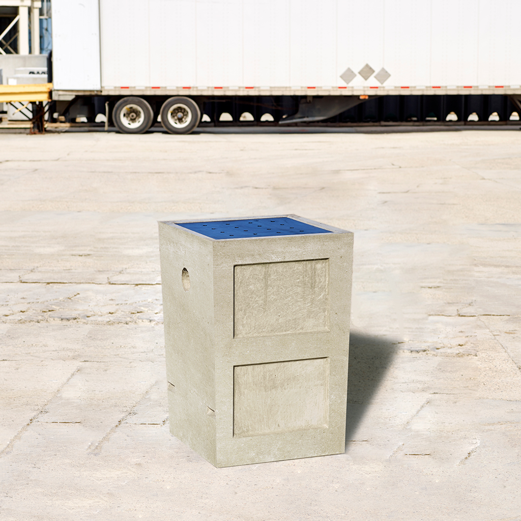 Single Compartment Garage Sump c/w 1/4" Cover Plate - Alberta Wilbert Sales